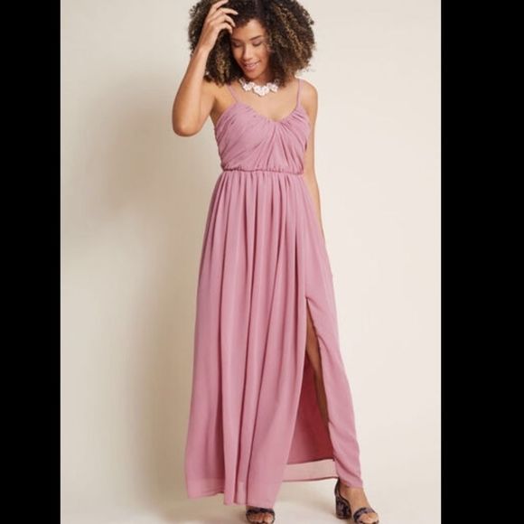 Modcloth | Dresses | Modclothgenuine Grandeur Maxi Dress Dusty Rose ...